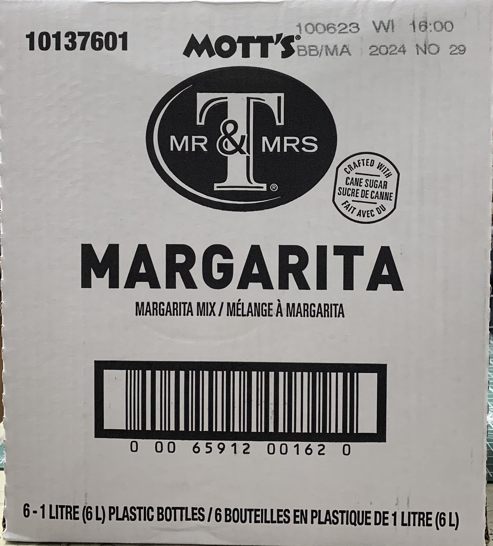 Mott's Mr. & Mrs. T Margarita Mix Original Margarita 1 L x 6 Bottles
